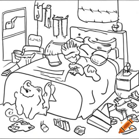 Messy Room Coloring Page 2025