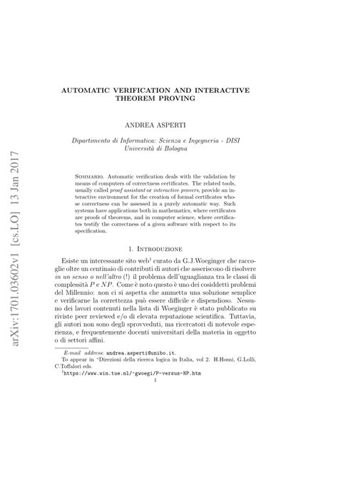 Pdf Automatic Verification And Interactive Theorem Proving