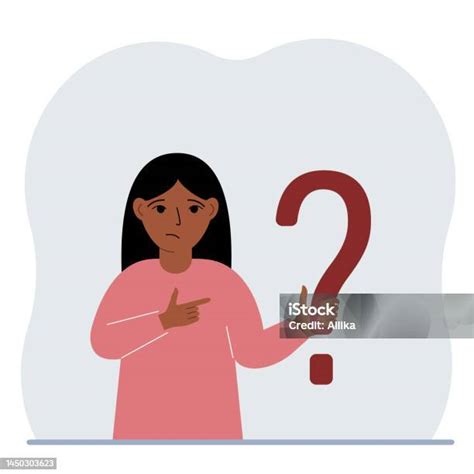 물음표 기호를 들고 있는 어린 소녀 질문하고 답을 찾으십시오 Faq 또는 자주 묻는 질문 개념 온라인 지원 센터 디자인에 대한