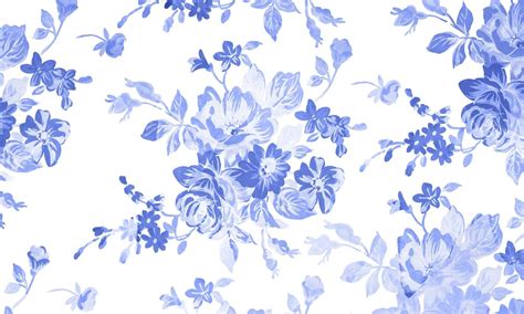 Download A Bright Blue Backdrop Of Floral Patterns Perfect For Any