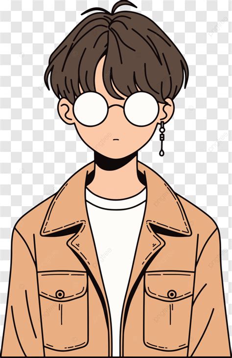 Aesthetic Boy Character Illustration Vector Aesthetic Boy Character