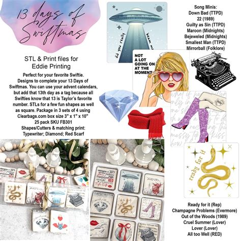 13 Days Of Swiftmas Eddie Edible Prints Etsy