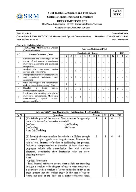 Ct3 2023 2024 Set C Batch 2 Srm Institute Of Science And Technology College Of Engineering And