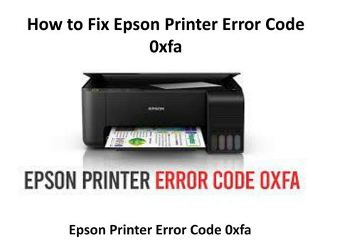 Ppt How To Fix Epson Printer Error Code Xfa Powerpoint Presentation Id