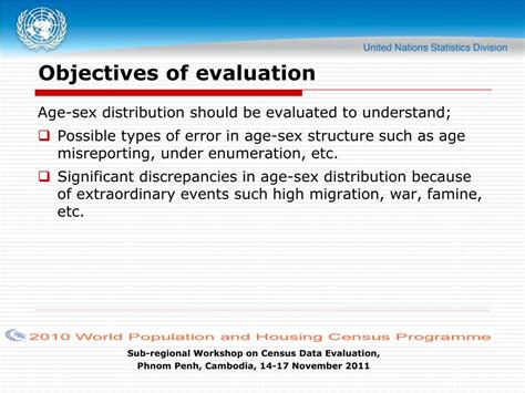Ppt Evaluation Of Age And Sex Distribution United Nations Statistics