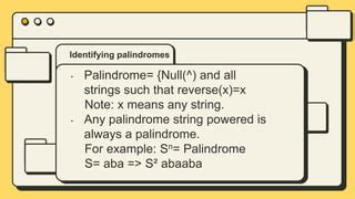 What Is Palindrome In Compiler Design And Tafl PPT