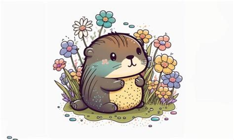 Cute Nutria Kawaii Clipart Graphic By Poster Boutique · Creative Fabrica