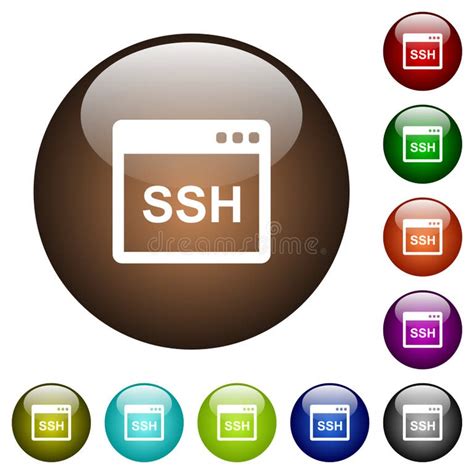 Ssh Client Application Color Glass Buttons Stock Vector Illustration Of Radiant Shell 206726539