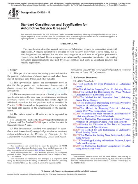 Standard Classification And Specification For Automotive Service Greases Pdf Lubricant