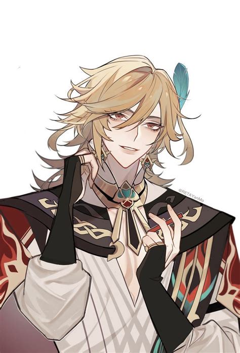 Pin By Yukimi On Genshin Impact Anime Guy Long Hair Blonde Guys Pretty Drawings