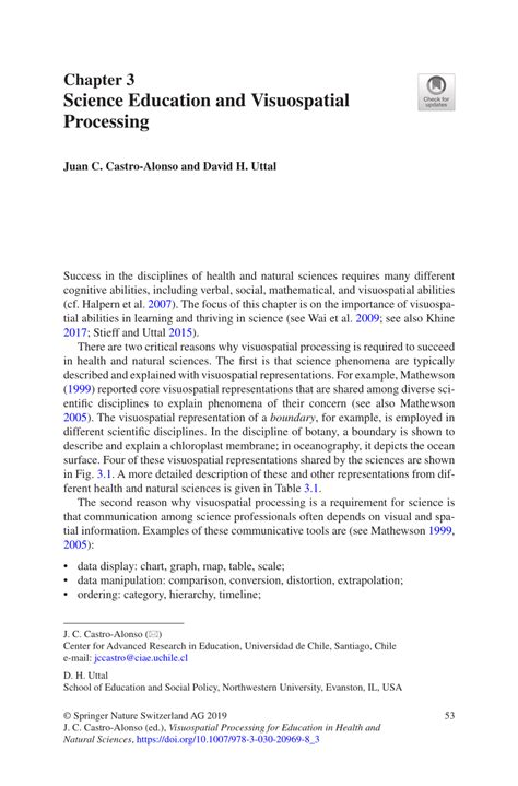 Pdf Science Education And Visuospatial Processing