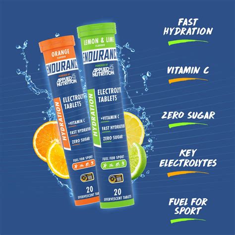 Applied Nutrition Effervescent Electrolyte Tablets 6x20tabs Orange