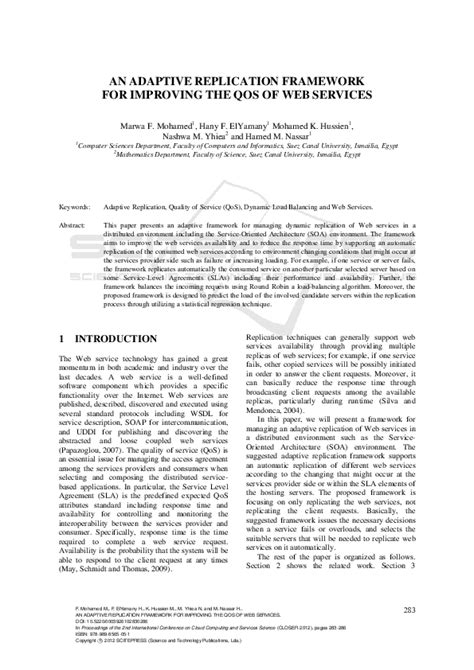 Pdf An Adaptive Replication Framework For Improving The Qos Of Web Services