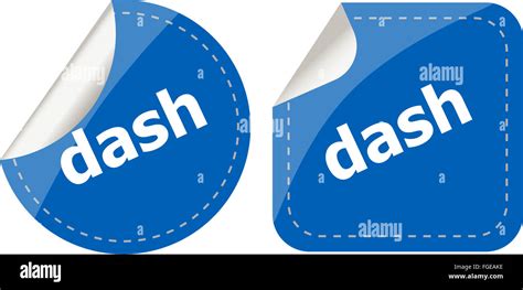Dash Word Stickers Web Button Set Label Icon Stock Photo Alamy