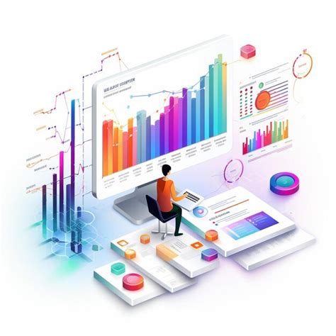 Premium Ai Image Image Of A Man Sitting In Front Of A Computer With Graphs On It