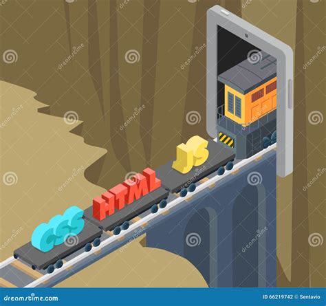 Mobile Application Development Css Html Js Vector Isometric 3d Stock