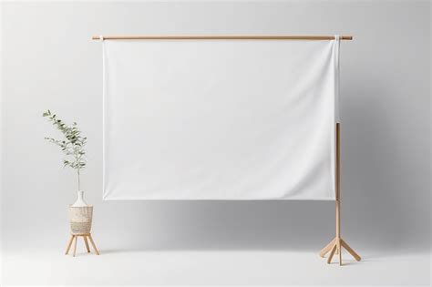 Premium Photo Flag Mockup With Blank White Empty Space For Placing Your Design