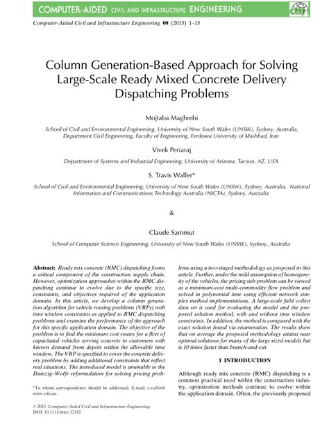 pdf column generation based approach for solving large scale ready