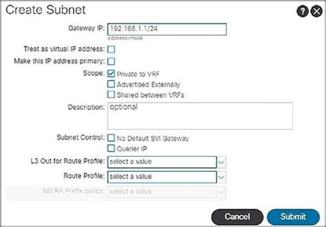 When The Subnet Is Configured On A Bridge Domain On Which Physical Devices Is The Gateway IP