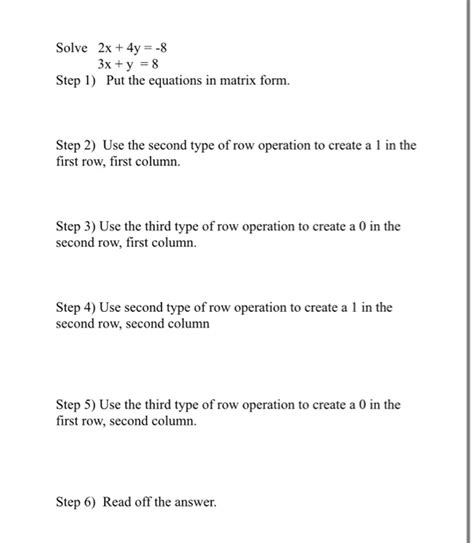 solved row operations are shorthand for what you do in the