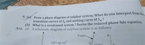 9 A Draw A Phase Diagram Of Sulphur System What Do You Interpret From