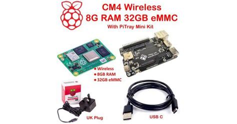 Raspberry Pi Cm4 Wireless 8g Ram 32g Emmc With Pitray Mini Kit