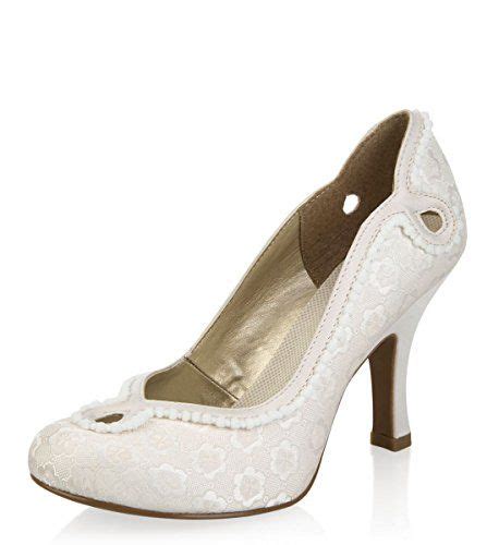 Ruby Shoo Miley Cream Floral High Heel Womens Court Shoes Uk Size 3