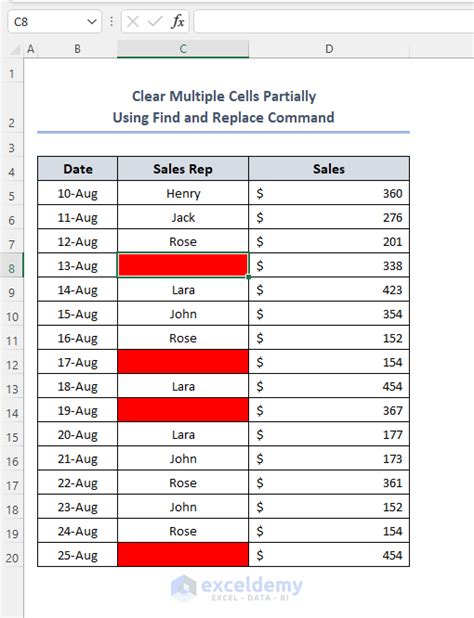 how to clear multiple cells in excel 2 effective methods