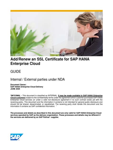 Addrenew An Ssl Certificate For Sap Hana Enterprise Cloud Guide Internal External Parties