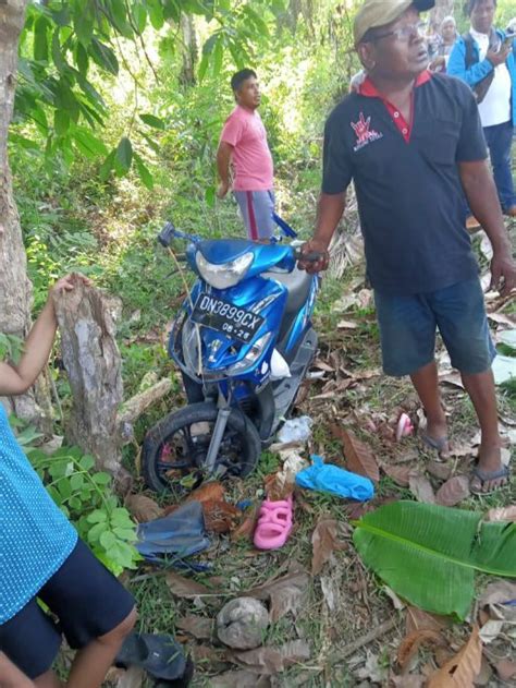 Tragedi Kecelakaan Maut Di Desa Lontos Pengendara Motor Tewas Di Tempat
