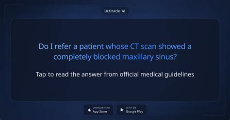Do I Refer A Patient Whose Ct Scan Showed A Completely Blocked
