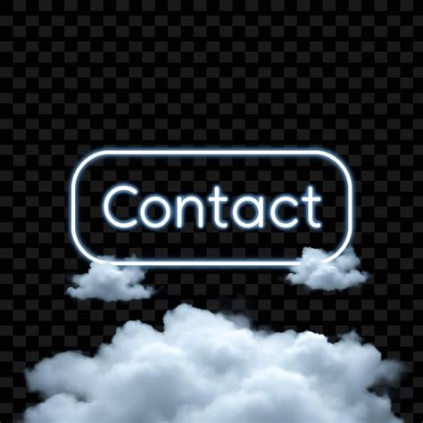 Effect Contact Text In Cloud Neon Style Cloud Shapes And Soft Mists