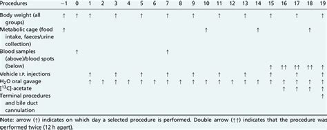 schematic detailing the timing of various procedures and assessed
