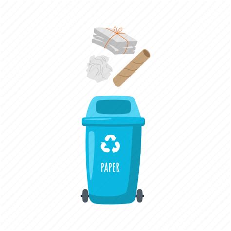 Paper Garbage Truck Trash Can Flat Recycling Icon Download On Iconfinder
