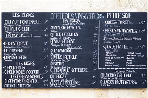 Wine Cider Beer And Juice Chalkboard Menu Print — Parisian Moments