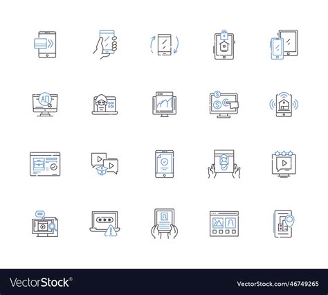 Interface Outline Icons Collection Royalty Free Vector Image