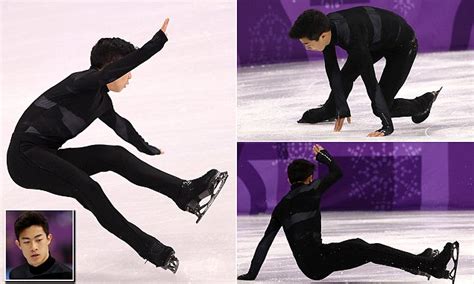 Nathan Chen Suffers Drastic Fall During 2018 Olympic Debut Daily Mail Online