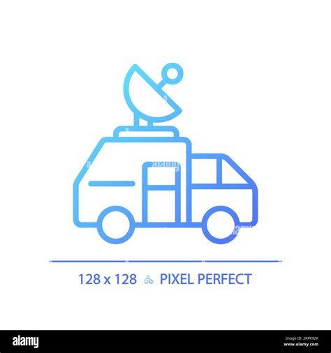 2d Thin Linear Gradient News Satellite Van Icon Stock Vector Image