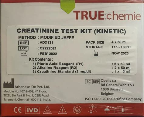 True Chemie Creatinine Test Kit At ₹ 450kit Creatinine Test Kit In