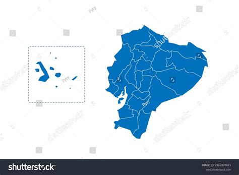 Ecuador Political Map Administrative Divisions Provinces Stock Vector