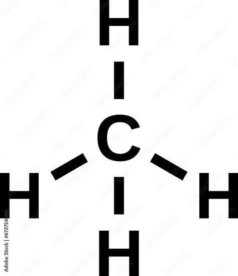 Methane Ch4 Chemical Structural Formula Vector Illustration Stock