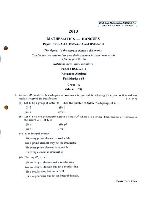 Dse A 1 1 1 2 1 3 Pdf Group Mathematics Ring Mathematics