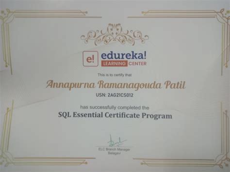Sql Certification Datascience Learning Edureka Careergrowth Annapurna Patil