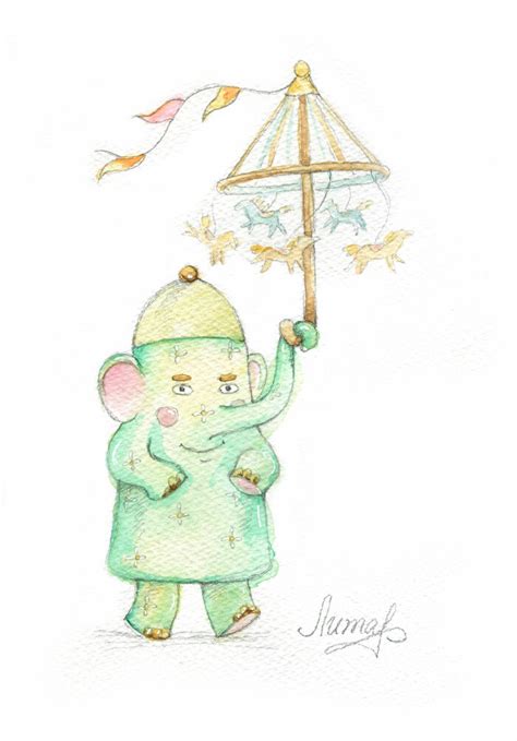 Иллюстрация Фарфоровый слоник в стиле детский | Illustrators.ru
