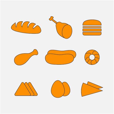 Plantilla De Conjunto De Elementos De Comida De Restaurante Delicioso Vector Vector Premium