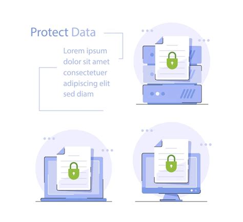 Premium Vector Secure Confidential Document Online Access With Private Lockelectronic Safety