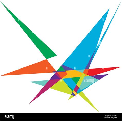 Vivid Vibrant Abstract Geometric Angular Edgy Art Random Picasso Style Geometry Vector