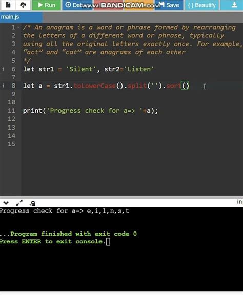 Anagram Strings Logic Coding Javascript Strings Anagram Youtube