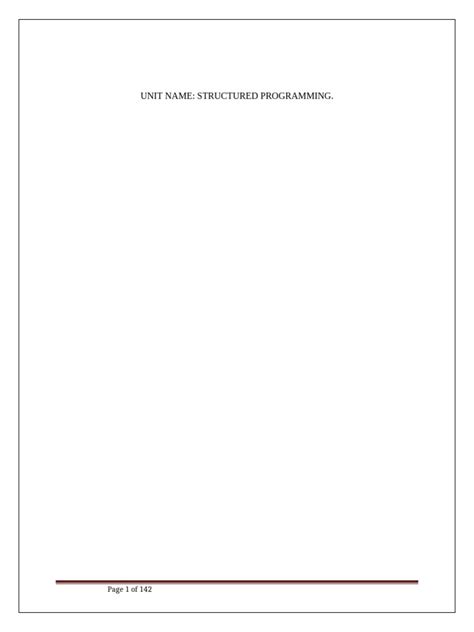 Structured Programming C Dip Pdf