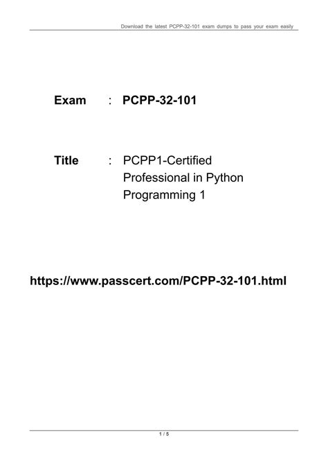 Python Institute Pcpp 32 101 Exam Dumps By William2022 Issuu